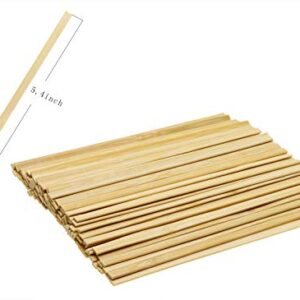 Mini Skater 5.4 Inch Bamboo Coffee Stirrers Eco Friendly Biodegradable Stir Sticks for Tea Hot Cold Beverages (100)