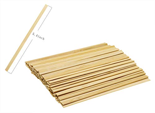 Mini Skater 5.4 Inch Bamboo Coffee Stirrers Eco Friendly Biodegradable Stir Sticks for Tea Hot Cold Beverages (100)