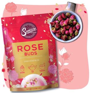 Suncore Foods Dried Rose Buds Bloom, Caffeine-Free Tea, Gluten-Free, Non-GMO, 1.5oz (1 Pack)