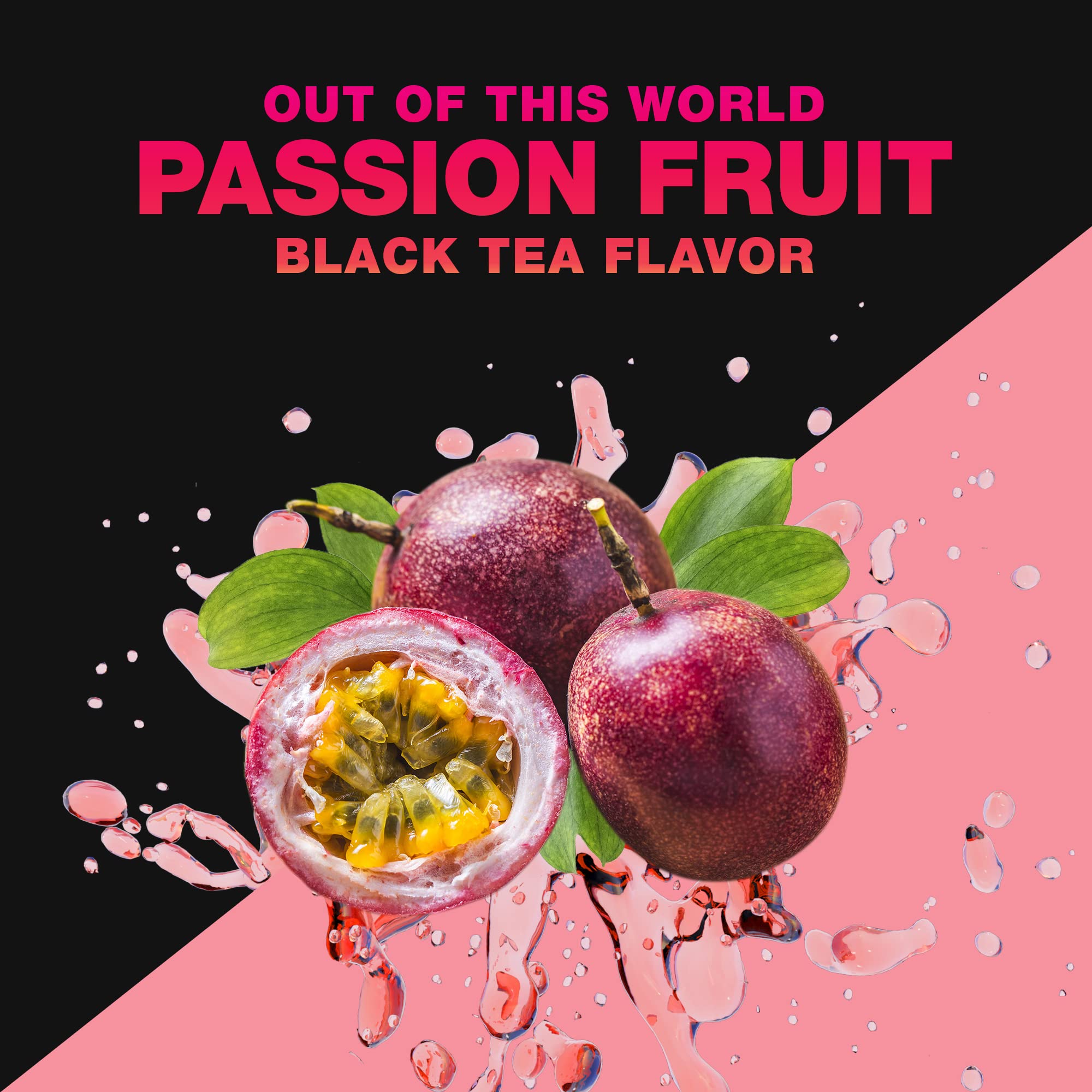 High Caffeine Tea - Highly Caffeinated Passion Fruit Black Tea - Natural Blend, High Energy Tea, Coffee Alternative With 200mg Caffeine, Herbal Tea Coffee Substitute, Pack of 14 Biodegradable Tea Bags by Rocket Tea