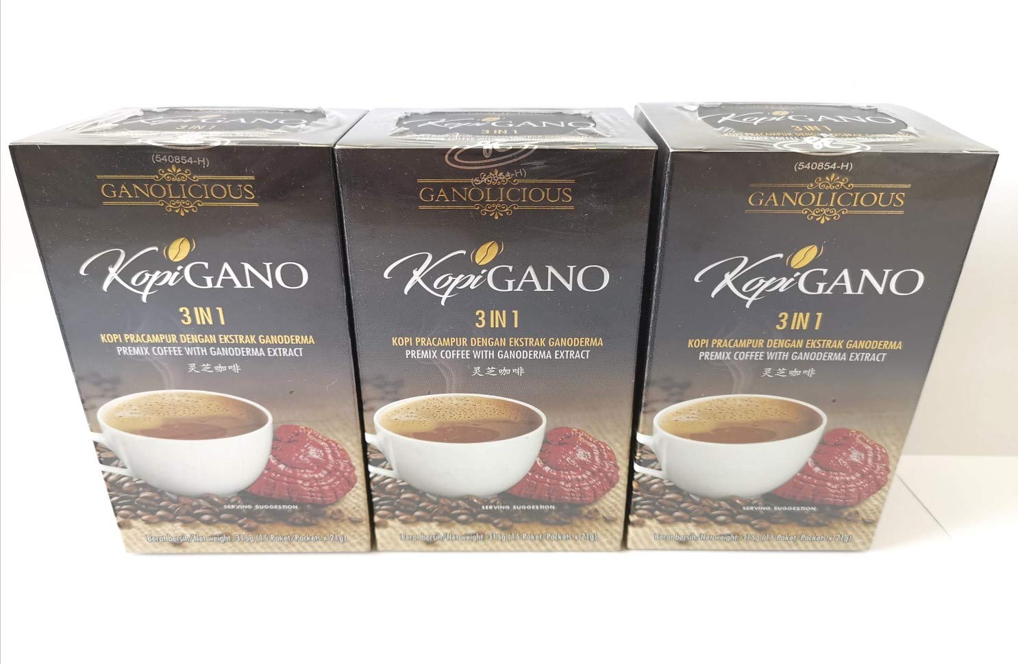 3 boxes Gano Cafe GanoCafe 3 in 1 Ganoderma Coffee