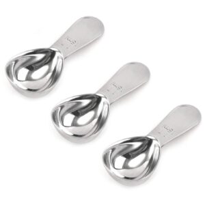 coffee scoop 3-piece set stainless steel tablespoon measure spoon, coffee scoop 1 tablespoon(15 ml, silver) suitable for ground coffee, milk, powder brewing