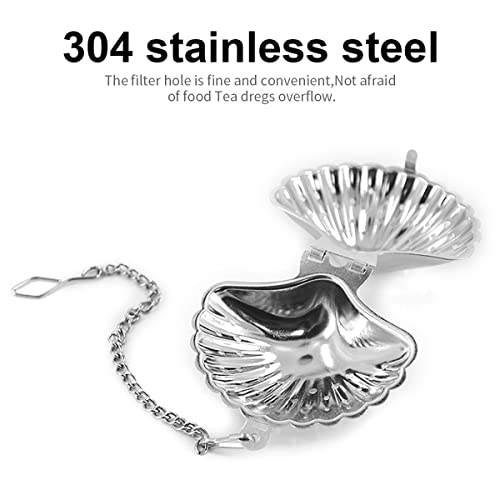 TsLinc 8pcs Loose Leaf Tea Infuser with Chain and Drip Trays Stainless Steel Tea Ball Tea Strainer for Loose Tea Tea Steeper for Tea Flavoring Herbal Spices Seasonings, Silver