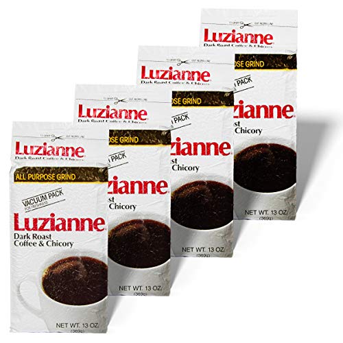 Luzianne Coffee & Chicory, Dark Roast, 13 Ounce Bag (Pack of 4)