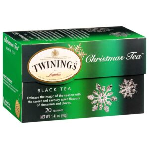 Twinings Christmas Tea - Black Tea Blended with Spicy and Aromatic Clove and Cinnamon, Tea Bags Individually Wrapped, 20 Count Ea (Pack of 4)