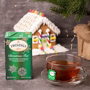 Twinings Christmas Tea - Black Tea Blended with Spicy and Aromatic Clove and Cinnamon, Tea Bags Individually Wrapped, 20 Count Ea (Pack of 4)