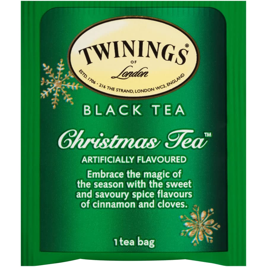 Twinings Christmas Tea - Black Tea Blended with Spicy and Aromatic Clove and Cinnamon, Tea Bags Individually Wrapped, 20 Count Ea (Pack of 4)