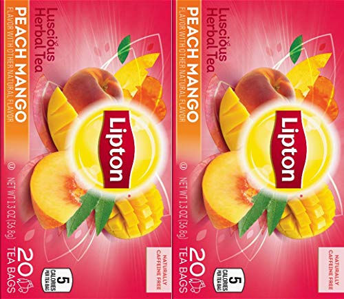 Lipton Tea Herbal Peach Mango 20 Count (Pack of 2)