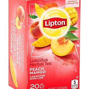 Lipton Tea Herbal Peach Mango 20 Count (Pack of 2)