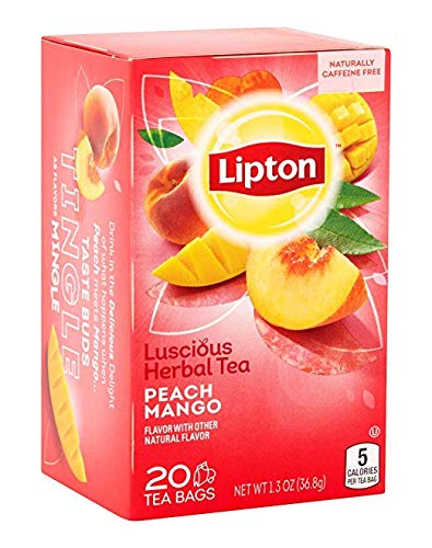 Lipton Tea Herbal Peach Mango 20 Count (Pack of 2)