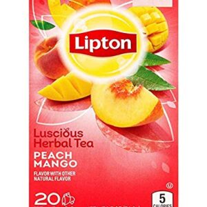 Lipton Tea Herbal Peach Mango 20 Count (Pack of 2)