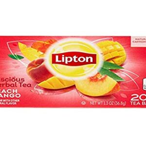 Lipton Tea Herbal Peach Mango 20 Count (Pack of 2)