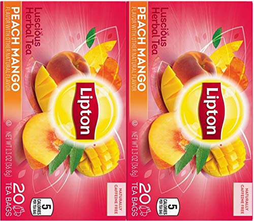 Lipton Tea Herbal Peach Mango 20 Count (Pack of 2)