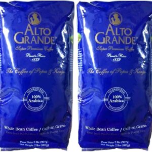 Alto Grande Super Premium Coffee Whole Beans, 2 pound bag (Pack of 2)