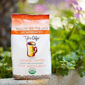 Tylers Acid Free Organic Coffee 12oz Bag - Decaffeinated Whole Bean