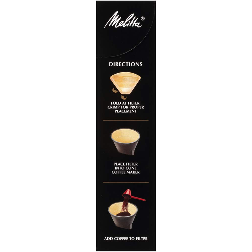 Melitta 4 Gourmet Cone Coffee Filters, Unbleached Natural Brown, 80 Total Filters Count