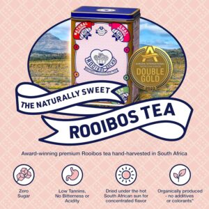 Vintage Rooibos Tea Tin 40 Variety Tea Bags Gift Set - 10 Tea Bags Each of our 4 Tea Varieties in a Nice, Ready-to-Gift Tin Can - Green & Red Rooibos Tea, Honeybush Tea & Chai Rooibos Tea Sampler Set