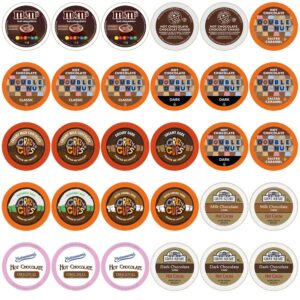 perfect samplers hot chocolate single serve cups for keurig k cup brewers, variety pack sampler, cocoa, 30 count