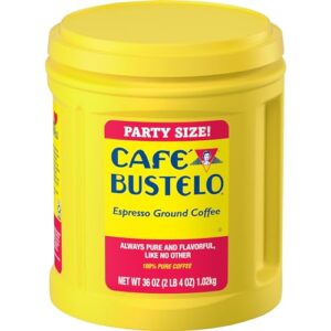 café bustelo espresso extra fine dark roast ground coffee, 36 ounces