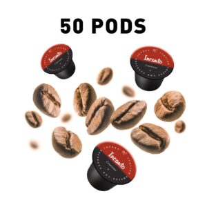 DELICITALY Pure Italian Food Italian Coffee capsules compatible with Lavazza BLUE and Lavazza EXPERT, Single Espresso pods, pack of 50 (50 pods Incanto espresso)