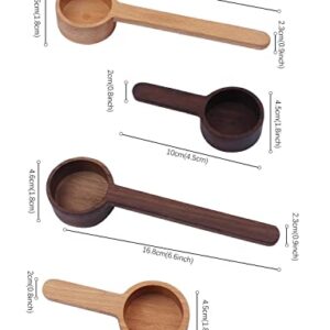 Wooden Coffee Spoon, Coffee Scoop Measuring for Coffee Beans, Whole Beans Ground Beans or Tea, Home Kitchen Tools Utensils (3.8in, beech)