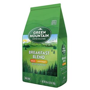 Green Mountain Coffee Roasters Breakfast Blend Decaf, Whole Bean Coffee, Bagged 18 oz