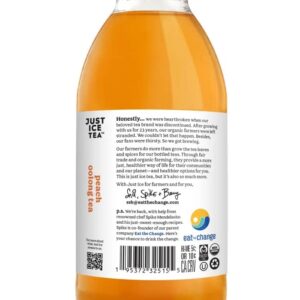 Just Ice Tea Organic Iced Tea, 16 Fl Oz Glass Bottles (Peach Oolong Tea, Pack of 12)