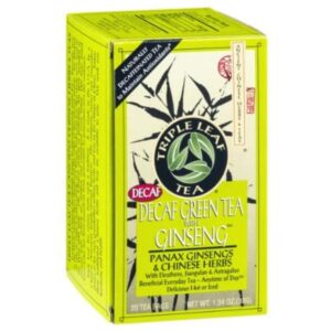 triple leaf tea decaf green tea with ginseng - 20 ct