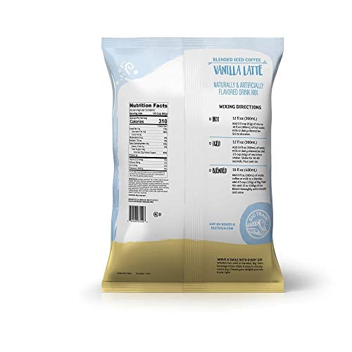 Big Train Blended Ice Coffee Iced Coffee Mix Vanilla Latte 3.5 lb Bulk Bag - Single Bag, Package may vary