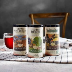 The Republic of Tea Organic Assam Breakfast Black Tea, Tin of 50 Tea Bags