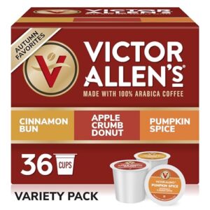 victor allen's coffee autumn favorites variety pack, medium roast, 36 count, single serve coffee pods for keurig k-cup brewers