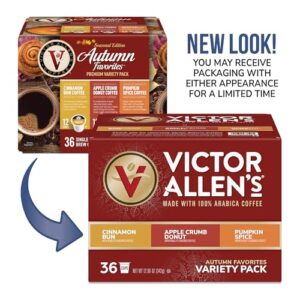 Victor Allen's Coffee Autumn Favorites Variety Pack, Medium Roast, 36 Count, Single Serve Coffee Pods for Keurig K-Cup Brewers