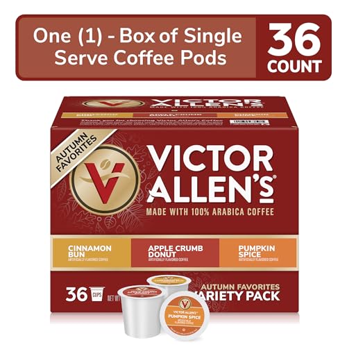 Victor Allen's Coffee Autumn Favorites Variety Pack, Medium Roast, 36 Count, Single Serve Coffee Pods for Keurig K-Cup Brewers