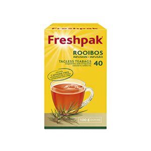 Freshpak Rooibos Tea | 40 Tagless Teabags | Natural Premium Rooibos | Naturally Caffeine Free | Keto Friendly | Rooibos From South Africa | Non GMO