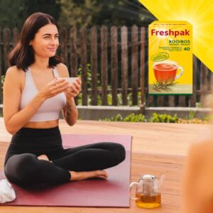 Freshpak Rooibos Tea | 40 Tagless Teabags | Natural Premium Rooibos | Naturally Caffeine Free | Keto Friendly | Rooibos From South Africa | Non GMO