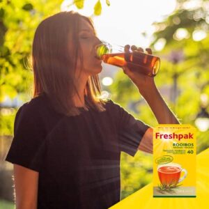 Freshpak Rooibos Tea | 40 Tagless Teabags | Natural Premium Rooibos | Naturally Caffeine Free | Keto Friendly | Rooibos From South Africa | Non GMO