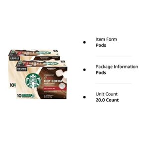 Starbucks Classic Hot Cocoa K-Cup Pods, Made with Real Cocoa & Nonfat Milk, K-Cup Pods for Keurig Brewing System, 10 CT K-Cups Per Box (10 Count (Pack of 2))