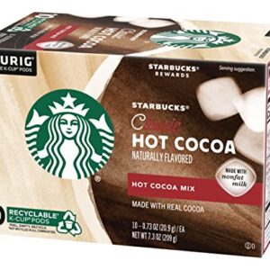 Starbucks Classic Hot Cocoa K-Cup Pods, Made with Real Cocoa & Nonfat Milk, K-Cup Pods for Keurig Brewing System, 10 CT K-Cups Per Box (10 Count (Pack of 2))