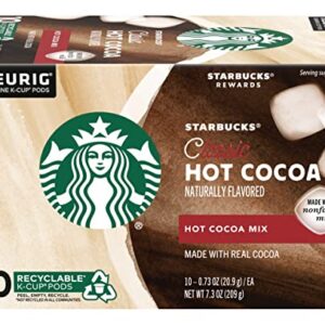 Starbucks Classic Hot Cocoa K-Cup Pods, Made with Real Cocoa & Nonfat Milk, K-Cup Pods for Keurig Brewing System, 10 CT K-Cups Per Box (10 Count (Pack of 2))