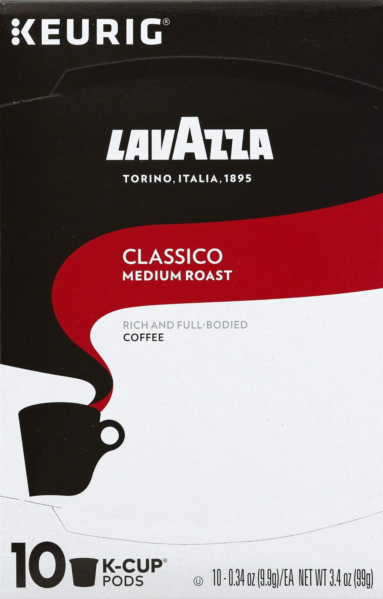 LAVAZZA CLASSICO K CUP COFFEE CAFFEINE CUP IN BOX 3.4 OZ