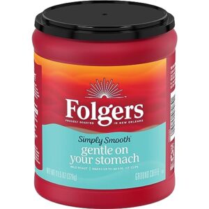 folgers simply smooth mild roast ground coffee, 11.5 ounces