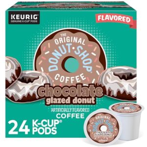 chocolate glazed donut coffee