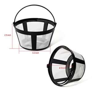 Reusable Coffee Filters 4 Packs - 8-12 Cup Mr Coffee Filters Permanent Basket Coffee Filter Reusable for Mr. Coffee, Black & Decker Coffee Maker-with Handle, Safe& Easy to Clean