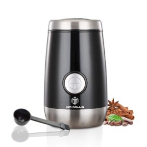 dr mills dm-7445 coffee grinder electric grinder spice and herb grinder, blade & cup made with sus304 stianlees steel food grinders electric