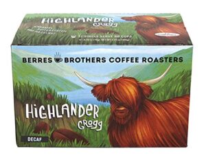 berres brothers highlander grogg decaf coffee 12 count single serve pods compatible with keurig k cups k pods coffee makers, flavored medium roast coffee