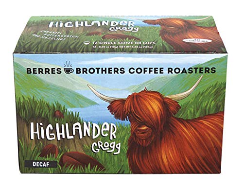 Berres Brothers Highlander Grogg Decaf Coffee 12 Count Single Serve Pods Compatible with Keurig K Cups K Pods Coffee Makers, Flavored Medium Roast Coffee