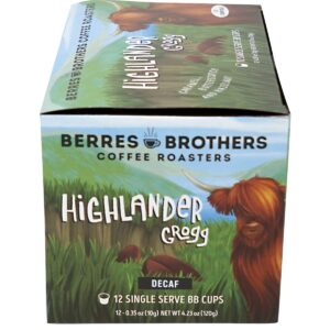 Berres Brothers Highlander Grogg Decaf Coffee 12 Count Single Serve Pods Compatible with Keurig K Cups K Pods Coffee Makers, Flavored Medium Roast Coffee