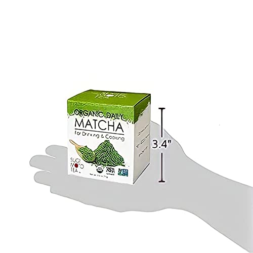 [Sugimoto Tea] Organic Daily Matcha, Authentic Japanese Origin, Versatile Green Tea Powder, USDA Organic, Kosher, Non-GMO, Ideal for Drinking & Cooking, 2.0 oz (57g) Box