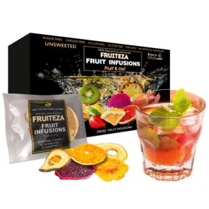 fruiteza fruit infusions - herbal tea bags - herbal sampler variety pack - iced tea box – decaf tea bags - assorted fruit tea - passion fruit tea packs – decaffeinated immunity tea – water flavoring cold brew bags tropical fruits - unsweetened, 10 count (