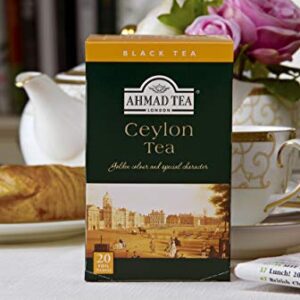 Ahmad Tea Black Tea, Ceylon Teabags, 20 ct (Pack of 6) - Caffeinated and Sugar-Free